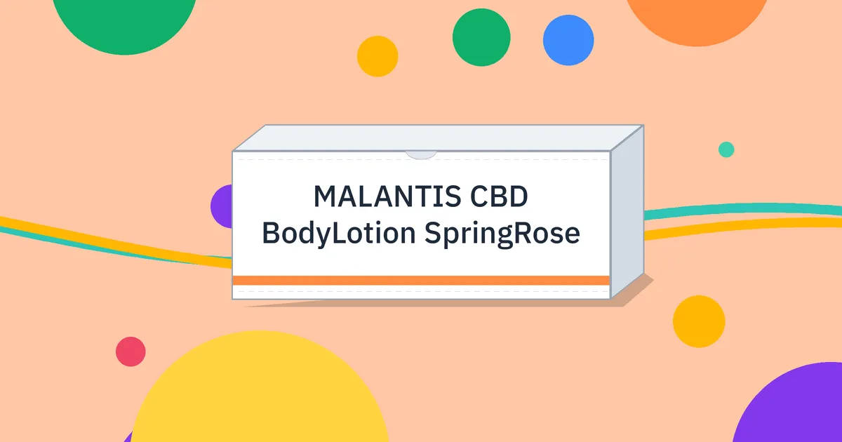 Symbolbild: Packung mit der Aufschrift MALANTIS CBD BodyLotion SpringRose (PZN 18221523) – Verfügbarkeit und Bezug in Apotheken in Frankfurt am Main