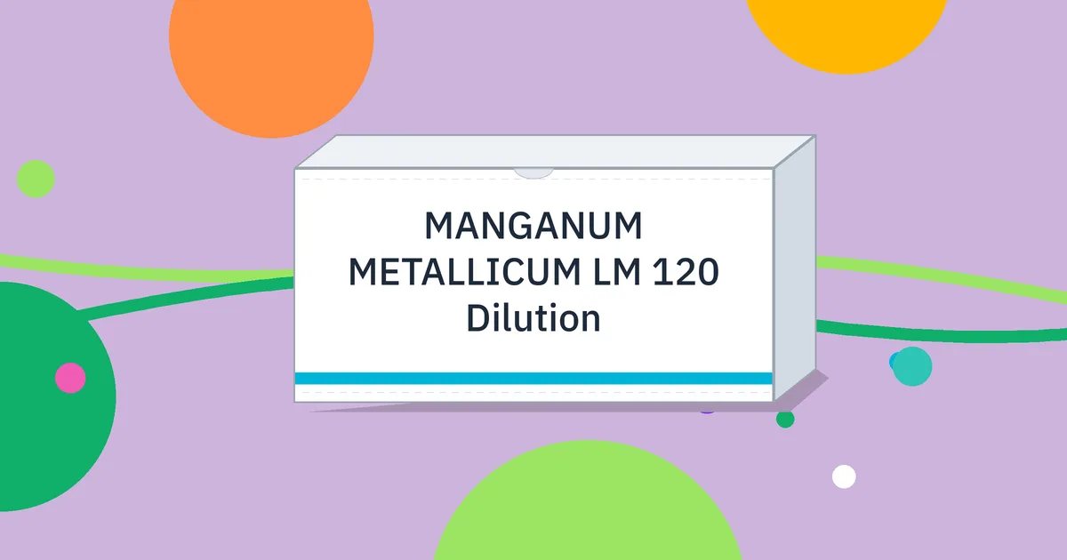Symbolbild: Packung mit der Aufschrift MANGANUM METALLICUM LM 120 Dilution (PZN 12943540) – Verfügbarkeit und Bezug in Apotheken in Frankfurt am Main