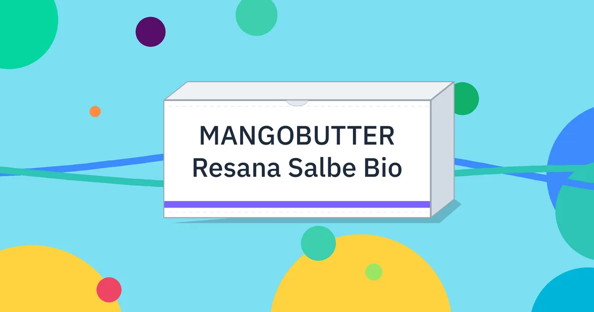 Symbolbild: Packung mit der Aufschrift MANGOBUTTER Resana Salbe Bio (PZN 16700805) – Verfügbarkeit und Bezug in Apotheken in Frankfurt am Main