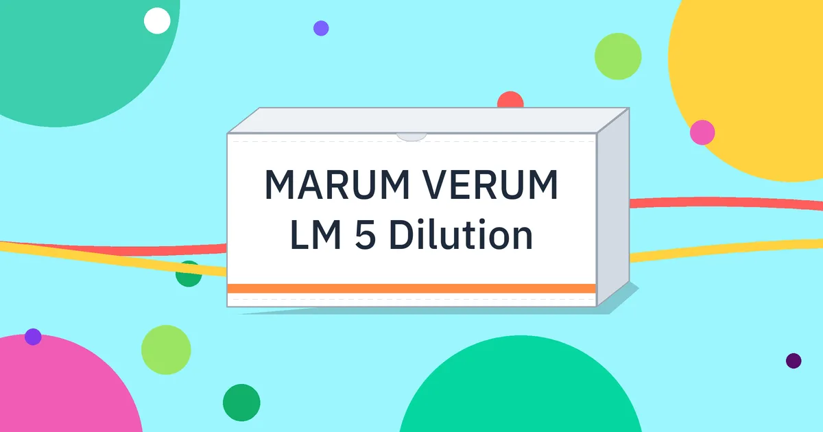 Symbolbild: Packung mit der Aufschrift MARUM VERUM LM 5 Dilution (PZN 12946403) – Verfügbarkeit und Bezug in Apotheken in Frankfurt am Main