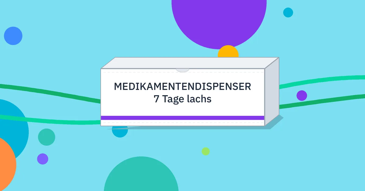 Symbolbild: Packung mit der Aufschrift MEDIKAMENTENDISPENSER 7 Tage lachs (PZN 04495323) – Verfügbarkeit und Bezug in Apotheken in Frankfurt am Main