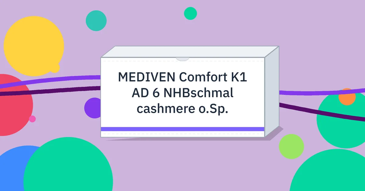 Symbolbild: Packung mit der Aufschrift MEDIVEN Comfort K1 AD 6 NHBschmal cashmere o.Sp. (PZN 14659464) – Verfügbarkeit und Bezug in Apotheken in Frankfurt am Main