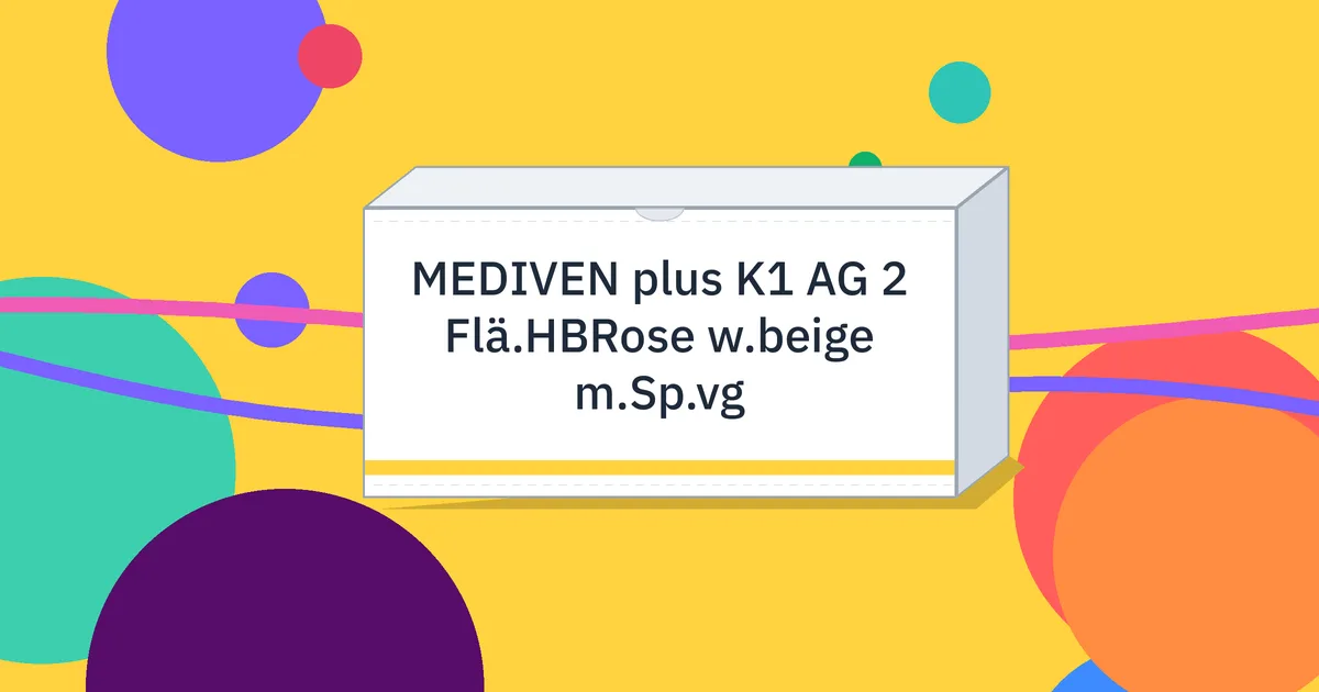 Symbolbild: Packung mit der Aufschrift MEDIVEN plus K1 AG 2 Flä.HBRose w.beige m.Sp.vg (PZN 15914384) – Verfügbarkeit und Bezug in Apotheken in Frankfurt am Main