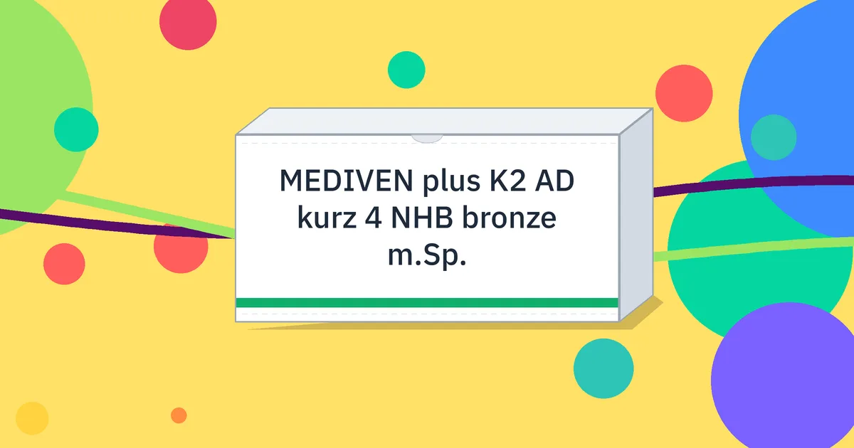 Symbolbild: Packung mit der Aufschrift MEDIVEN plus K2 AD kurz 4 NHB bronze m.Sp. (PZN 15925614) – Verfügbarkeit und Bezug in Apotheken in Frankfurt am Main
