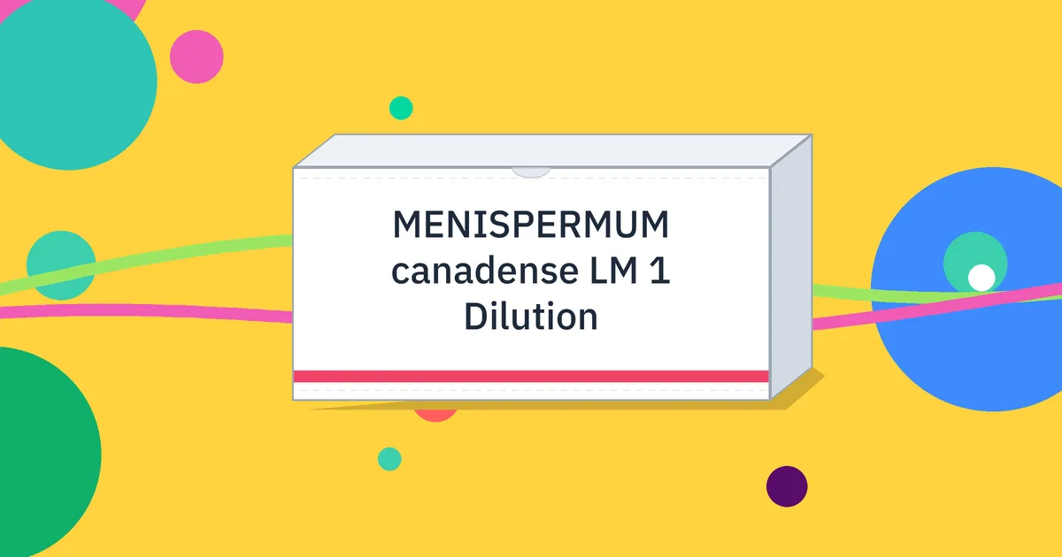Symbolbild: Packung mit der Aufschrift MENISPERMUM canadense LM 1 Dilution (PZN 13603160) – Verfügbarkeit und Bezug in Apotheken in Frankfurt am Main