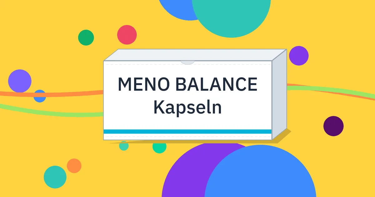 Symbolbild: Packung mit der Aufschrift MENO BALANCE Kapseln (PZN 20003331) – Verfügbarkeit und Bezug in Apotheken in Frankfurt am Main