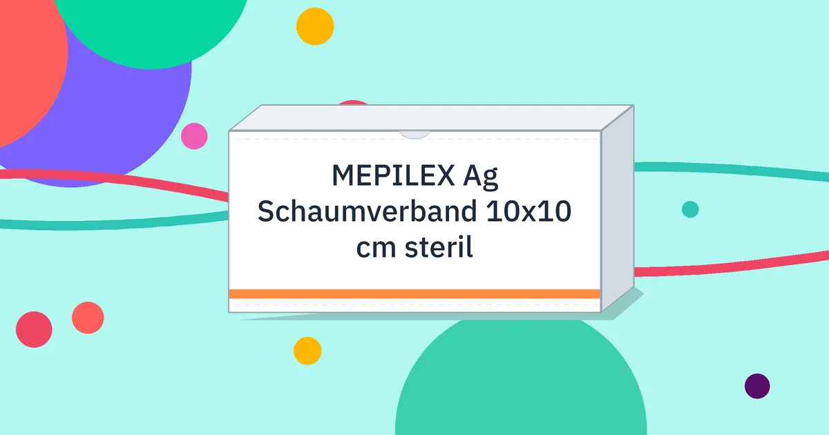 Symbolbild: Packung mit der Aufschrift MEPILEX Ag Schaumverband 10x10 cm steril (PZN 17832437) – Verfügbarkeit und Bezug in Apotheken in Frankfurt am Main