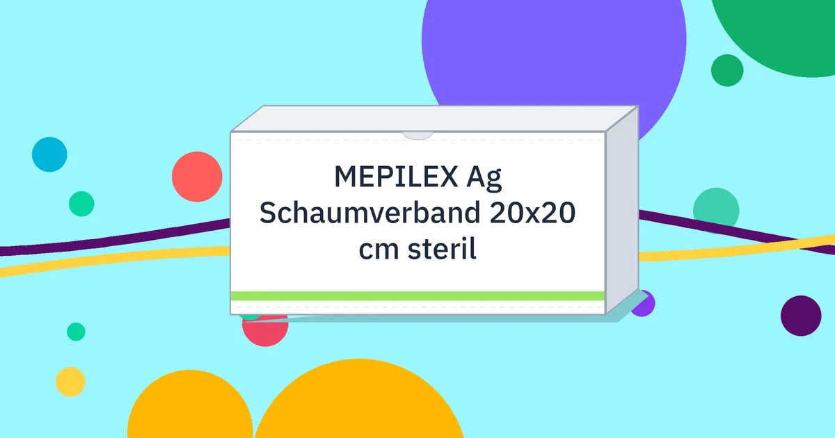 Symbolbild: Packung mit der Aufschrift MEPILEX Ag Schaumverband 20x20 cm steril (PZN 18034873) – Verfügbarkeit und Bezug in Apotheken in Frankfurt am Main