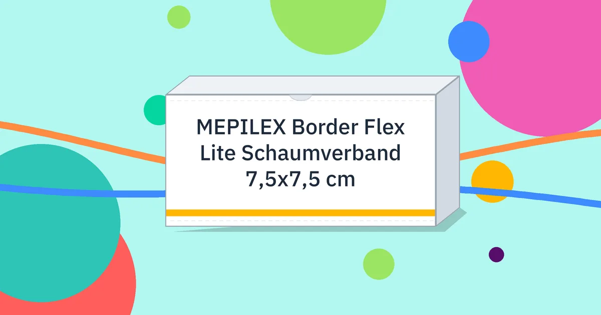 Symbolbild: Packung mit der Aufschrift MEPILEX Border Flex Lite Schaumverband 7,5x7,5 cm (PZN 20608962) – Verfügbarkeit und Bezug in Apotheken in Frankfurt am Main