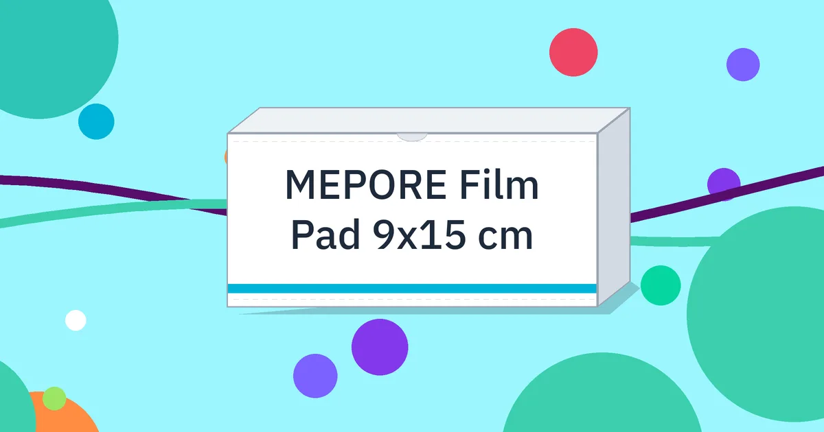 Symbolbild: Packung mit der Aufschrift MEPORE Film Pad 9x15 cm (PZN 11003148) – Verfügbarkeit und Bezug in Apotheken in Frankfurt am Main