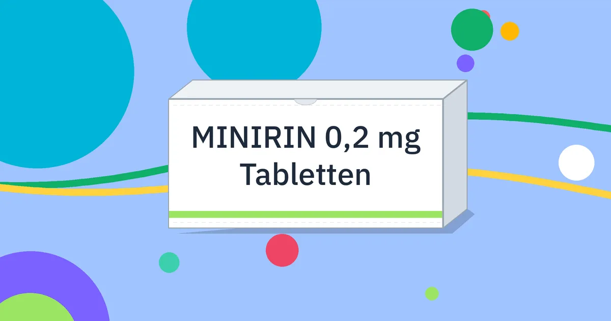 Symbolbild: Packung mit der Aufschrift MINIRIN 0,2 mg Tabletten (PZN 07686408) – Verfügbarkeit und Bezug in Apotheken in Frankfurt am Main