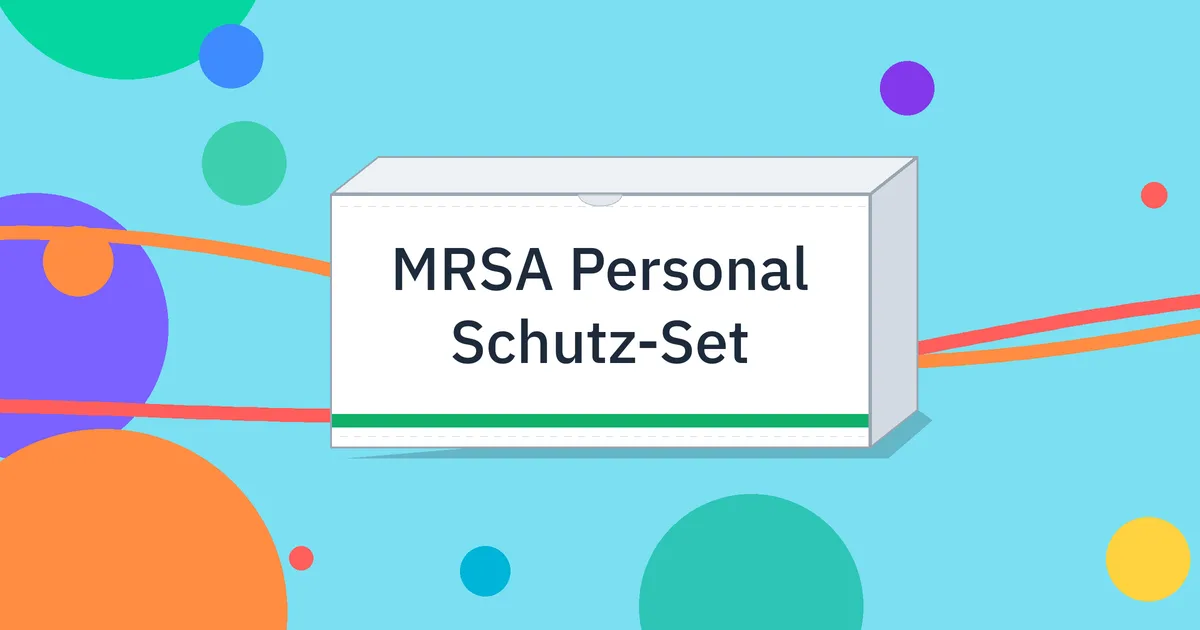 Symbolbild: Packung mit der Aufschrift MRSA Personal Schutz-Set (PZN 05561619) – Verfügbarkeit und Bezug in Apotheken in Frankfurt am Main