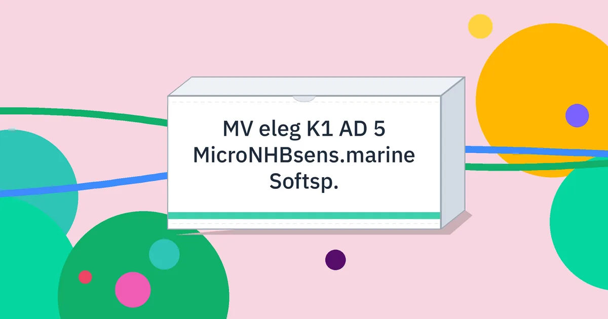 Symbolbild: Packung mit der Aufschrift MV eleg K1 AD 5 MicroNHBsens.marine Softsp. (PZN 15670255) – Verfügbarkeit und Bezug in Apotheken in Frankfurt am Main