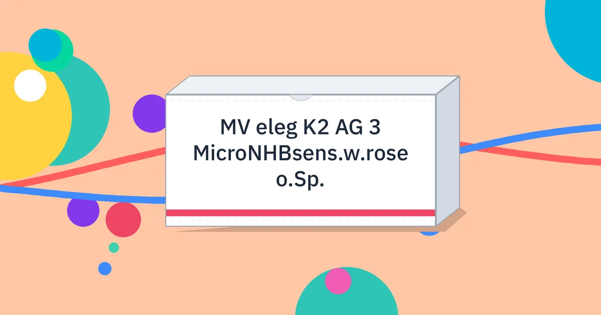 Symbolbild: Packung mit der Aufschrift MV eleg K2 AG 3 MicroNHBsens.w.rose o.Sp. (PZN 15724962) – Verfügbarkeit und Bezug in Apotheken in Frankfurt am Main