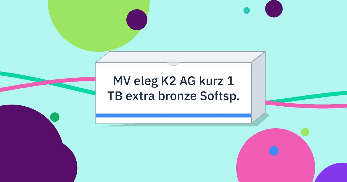 Symbolbild: Packung mit der Aufschrift MV eleg K2 AG kurz 1 TB extra bronze Softsp. (PZN 14716340) – Verfügbarkeit und Bezug in Apotheken in Frankfurt am Main