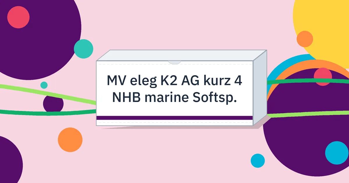 Symbolbild: Packung mit der Aufschrift MV eleg K2 AG kurz 4 NHB marine Softsp. (PZN 15717212) – Verfügbarkeit und Bezug in Apotheken in Frankfurt am Main
