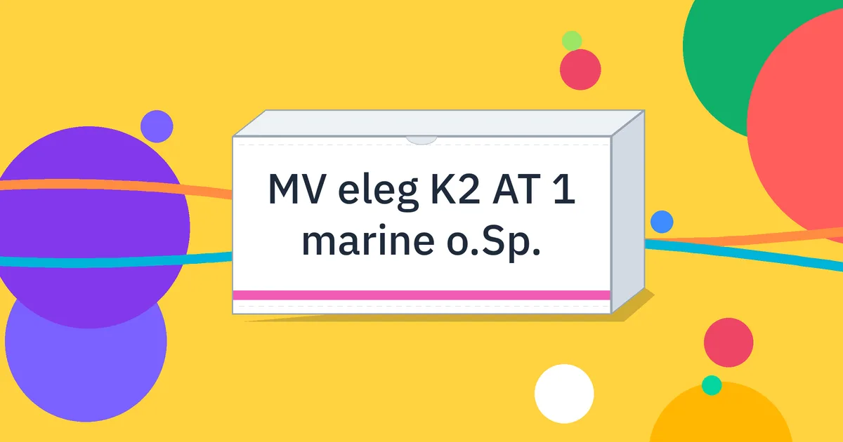 Symbolbild: Packung mit der Aufschrift MV eleg K2 AT 1 marine o.Sp. (PZN 15286462) – Verfügbarkeit und Bezug in Apotheken in Frankfurt am Main