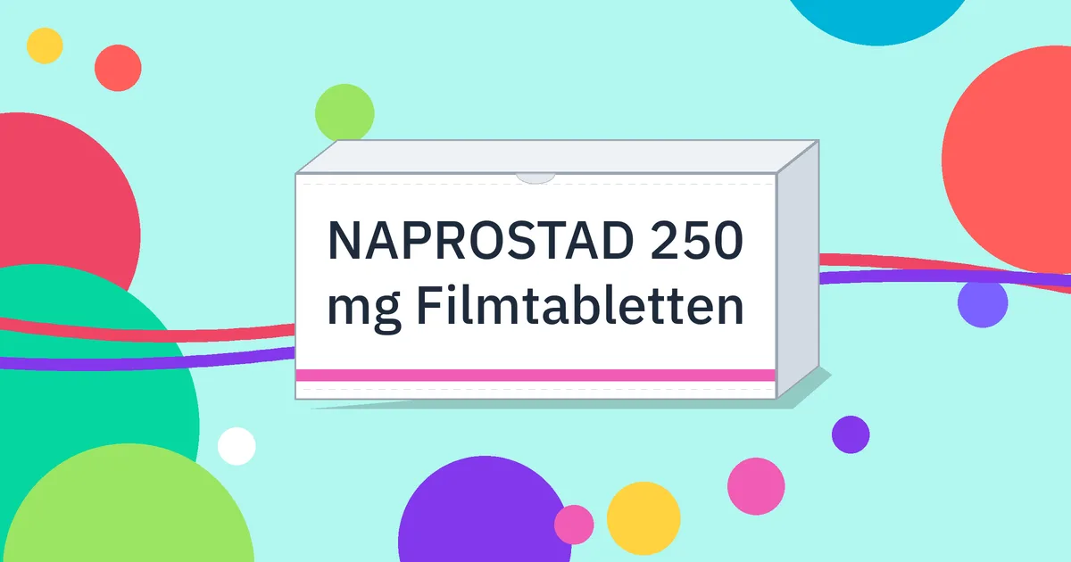 Symbolbild: Packung mit der Aufschrift NAPROSTAD 250 mg Filmtabletten (PZN 14053477) – Verfügbarkeit und Bezug in Apotheken in Frankfurt am Main