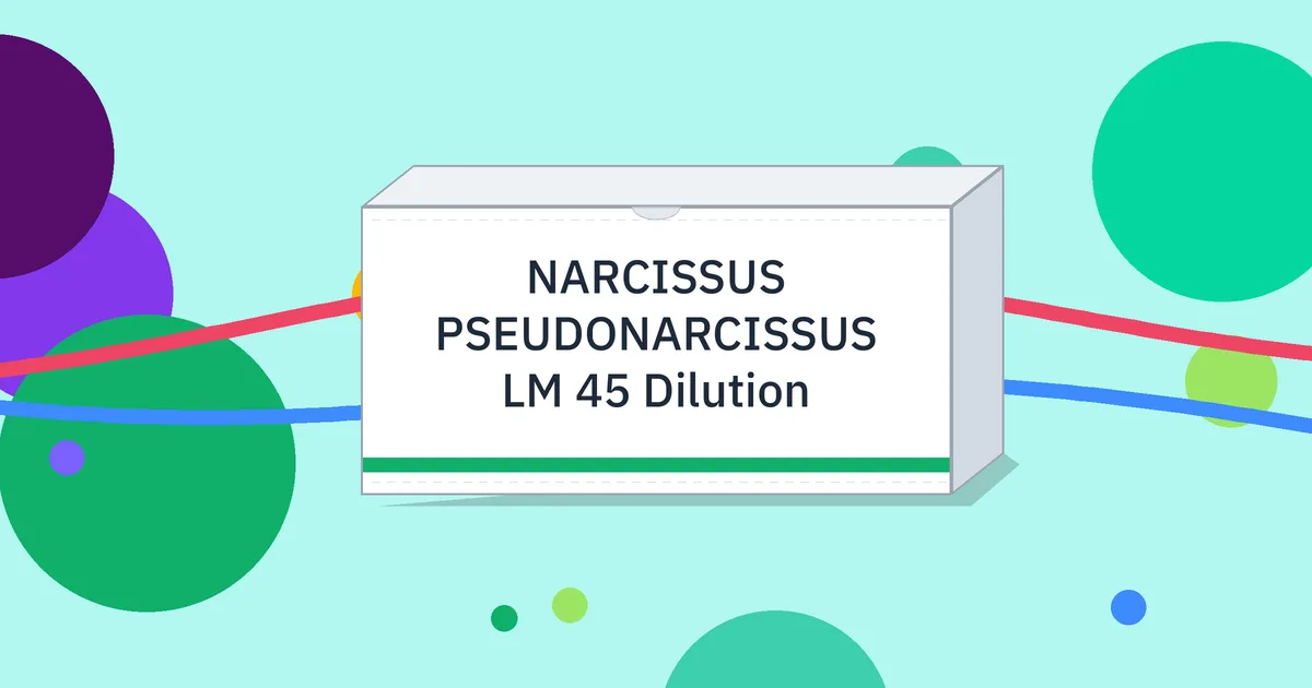 Symbolbild: Packung mit der Aufschrift NARCISSUS PSEUDONARCISSUS LM 45 Dilution (PZN 13616085) – Verfügbarkeit und Bezug in Apotheken in Frankfurt am Main
