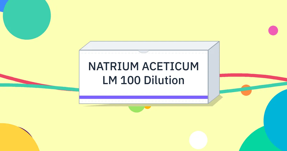 Symbolbild: Packung mit der Aufschrift NATRIUM ACETICUM LM 100 Dilution (PZN 12959222) – Verfügbarkeit und Bezug in Apotheken in Frankfurt am Main