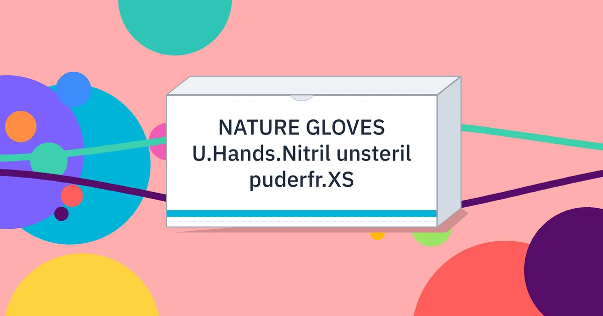 Symbolbild: Packung mit der Aufschrift NATURE GLOVES U.Hands.Nitril unsteril puderfr.XS (PZN 18034169) – Verfügbarkeit und Bezug in Apotheken in Frankfurt am Main