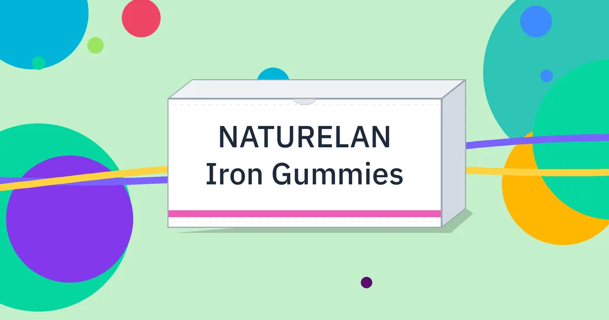 Symbolbild: Packung mit der Aufschrift NATURELAN Iron Gummies (PZN 19344400) – Verfügbarkeit und Bezug in Apotheken in Frankfurt am Main