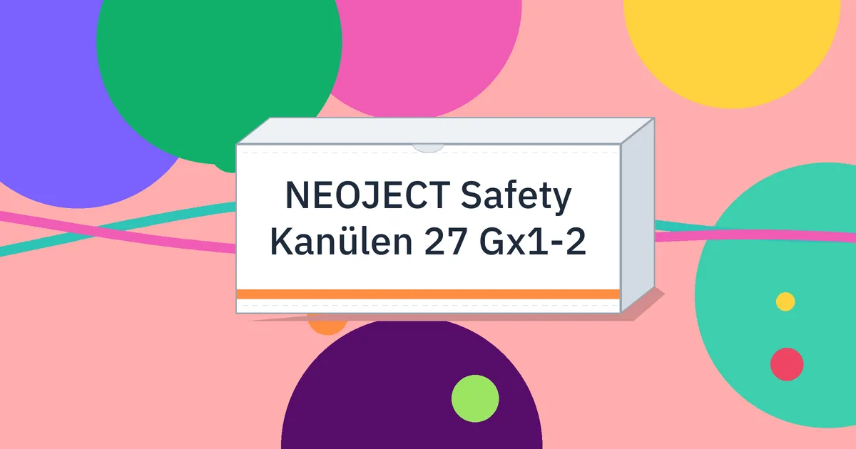 Symbolbild: Packung mit der Aufschrift NEOJECT Safety Kanülen 27 Gx1-2 (PZN 17984650) – Verfügbarkeit und Bezug in Apotheken in Frankfurt am Main