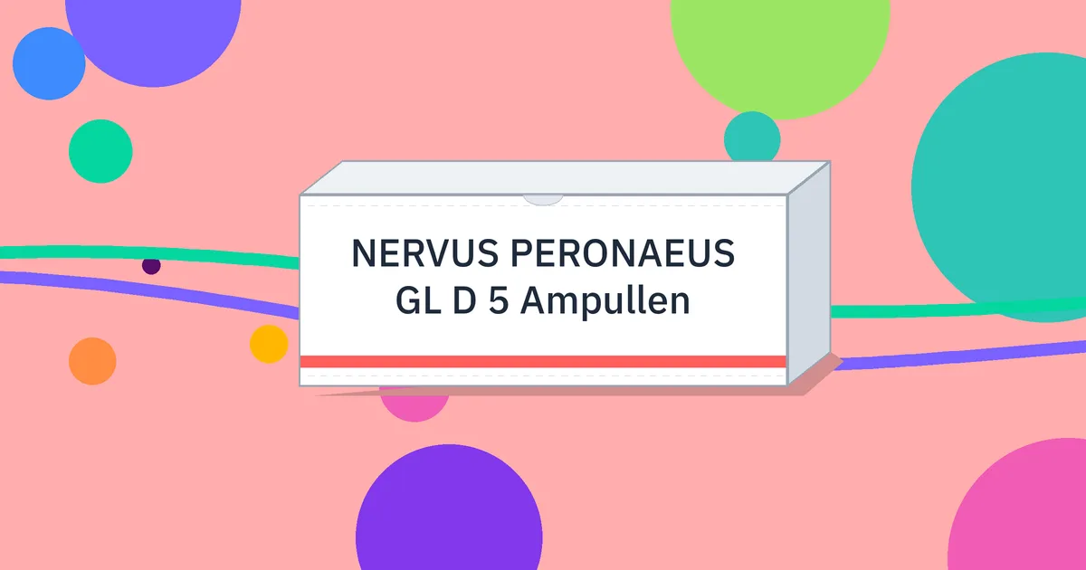 Symbolbild: Packung mit der Aufschrift NERVUS PERONAEUS GL D 5 Ampullen (PZN 02940954) – Verfügbarkeit und Bezug in Apotheken in Frankfurt am Main