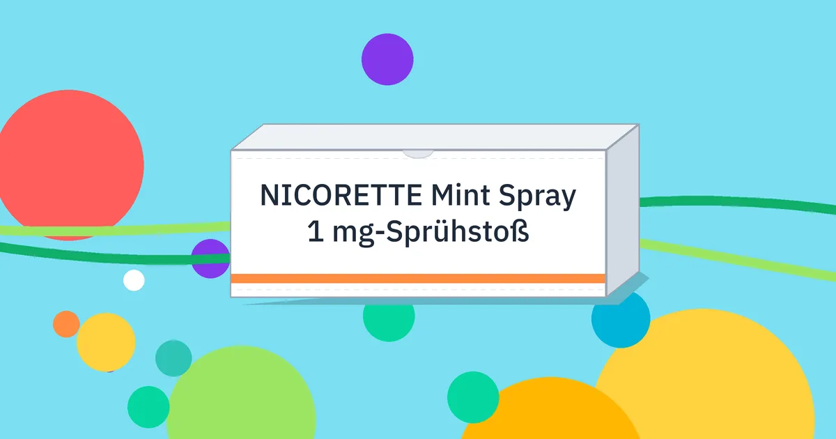 Symbolbild: Packung mit der Aufschrift NICORETTE Mint Spray 1 mg-Sprühstoß (PZN 14333277) – Verfügbarkeit und Bezug in Apotheken in Frankfurt am Main