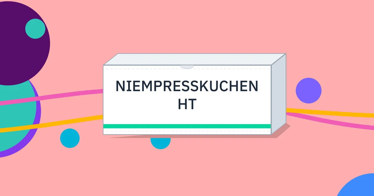 Symbolbild: Packung mit der Aufschrift NIEMPRESSKUCHEN HT (PZN 01408275) – Verfügbarkeit und Bezug in Apotheken in Frankfurt am Main