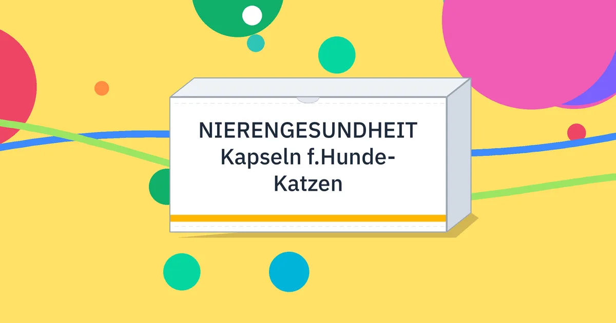 Symbolbild: Packung mit der Aufschrift NIERENGESUNDHEIT Kapseln f.Hunde-Katzen (PZN 19459362) – Verfügbarkeit und Bezug in Apotheken in Frankfurt am Main