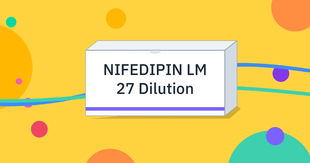 Symbolbild: Packung mit der Aufschrift NIFEDIPIN LM 27 Dilution (PZN 12969717) – Verfügbarkeit und Bezug in Apotheken in Frankfurt am Main