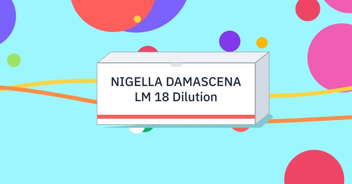 Symbolbild: Packung mit der Aufschrift NIGELLA DAMASCENA LM 18 Dilution (PZN 13618233) – Verfügbarkeit und Bezug in Apotheken in Frankfurt am Main