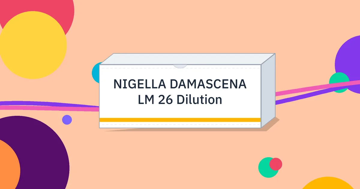Symbolbild: Packung mit der Aufschrift NIGELLA DAMASCENA LM 26 Dilution (PZN 13618368) – Verfügbarkeit und Bezug in Apotheken in Frankfurt am Main