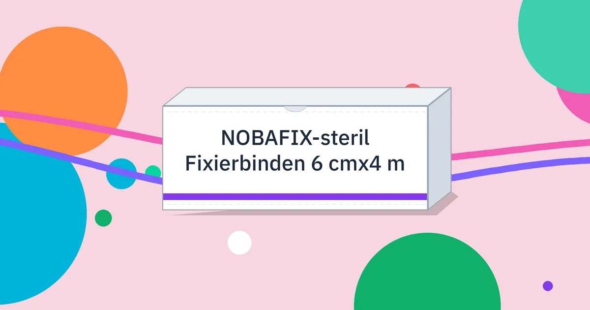 Symbolbild: Packung mit der Aufschrift NOBAFIX-steril Fixierbinden 6 cmx4 m (PZN 04932752) – Verfügbarkeit und Bezug in Apotheken in Frankfurt am Main