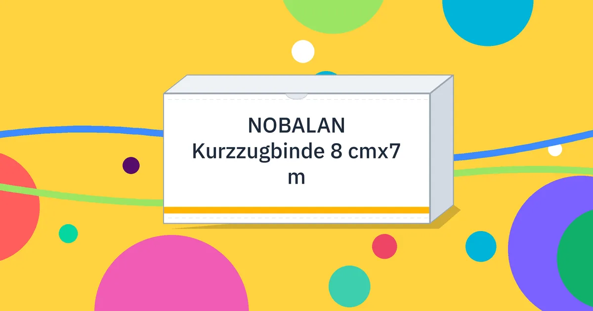 Symbolbild: Packung mit der Aufschrift NOBALAN Kurzzugbinde 8 cmx7 m (PZN 16029000) – Verfügbarkeit und Bezug in Apotheken in Frankfurt am Main