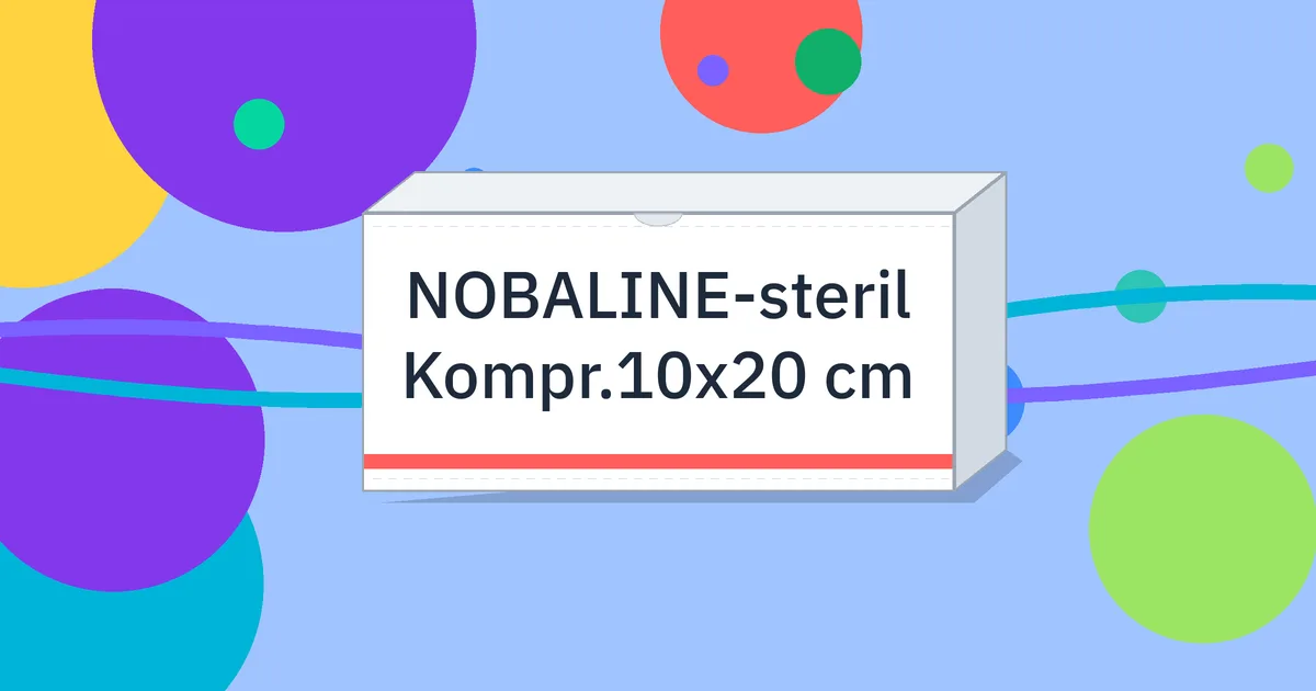 Symbolbild: Packung mit der Aufschrift NOBALINE-steril Kompr.10x20 cm (PZN 07099071) – Verfügbarkeit und Bezug in Apotheken in Frankfurt am Main