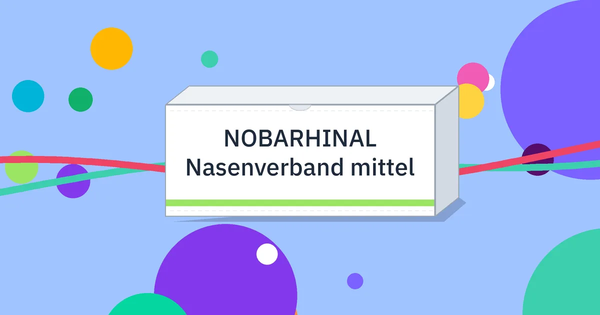 Symbolbild: Packung mit der Aufschrift NOBARHINAL Nasenverband mittel (PZN 14268829) – Verfügbarkeit und Bezug in Apotheken in Frankfurt am Main
