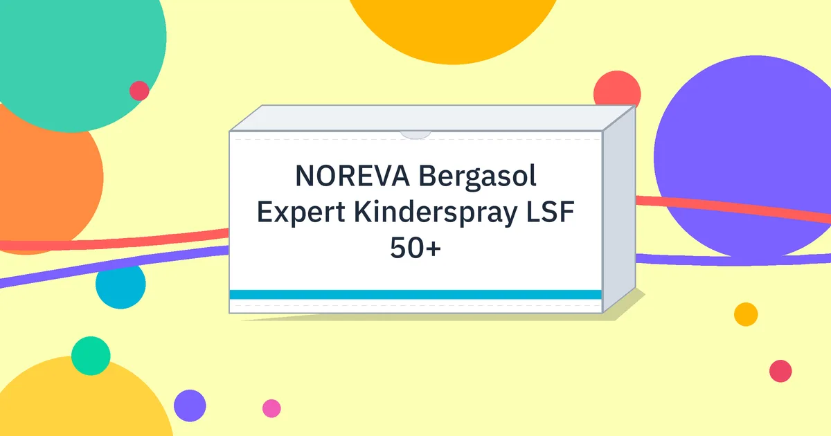 Symbolbild: Packung mit der Aufschrift NOREVA Bergasol Expert Kinderspray LSF 50+ (PZN 18393684) – Verfügbarkeit und Bezug in Apotheken in Frankfurt am Main
