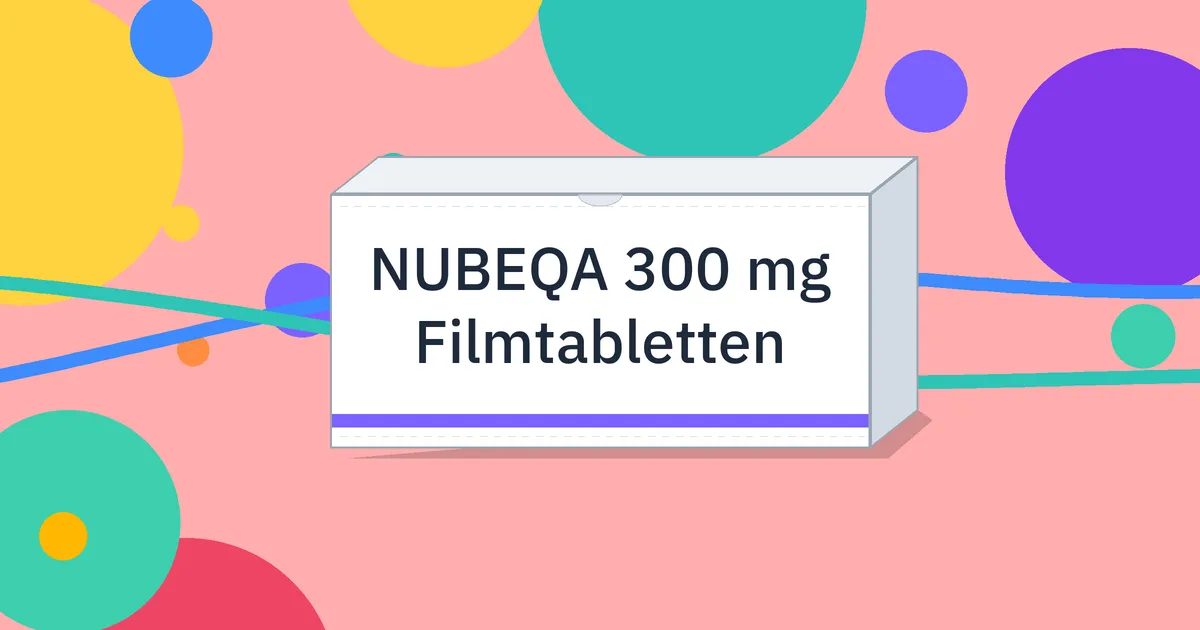 Symbolbild: Packung mit der Aufschrift NUBEQA 300 mg Filmtabletten (PZN 17640057) – Verfügbarkeit und Bezug in Apotheken in Frankfurt am Main