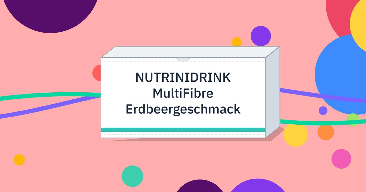 Symbolbild: Packung mit der Aufschrift NUTRINIDRINK MultiFibre Erdbeergeschmack (PZN 06327498) – Verfügbarkeit und Bezug in Apotheken in Frankfurt am Main