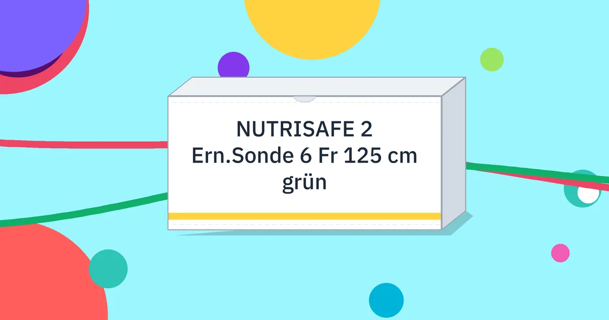 Symbolbild: Packung mit der Aufschrift NUTRISAFE 2 Ern.Sonde 6 Fr 125 cm grün (PZN 12907509) – Verfügbarkeit und Bezug in Apotheken in Frankfurt am Main