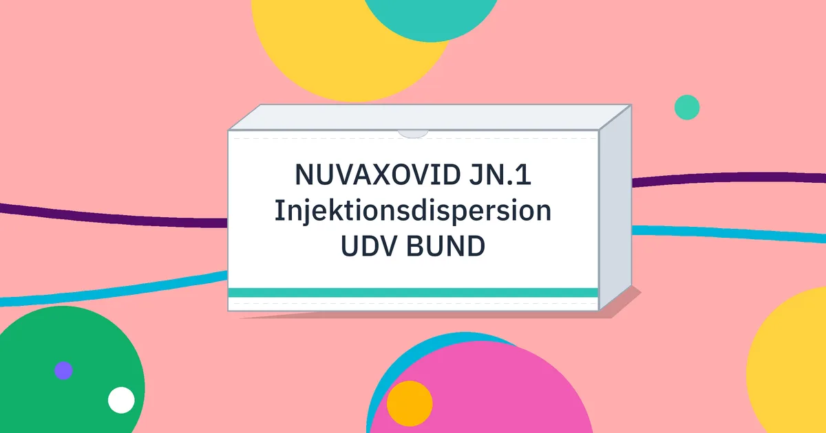 Symbolbild: Packung mit der Aufschrift NUVAXOVID JN.1 Injektionsdispersion UDV BUND (PZN 19395509) – Verfügbarkeit und Bezug in Apotheken in Frankfurt am Main
