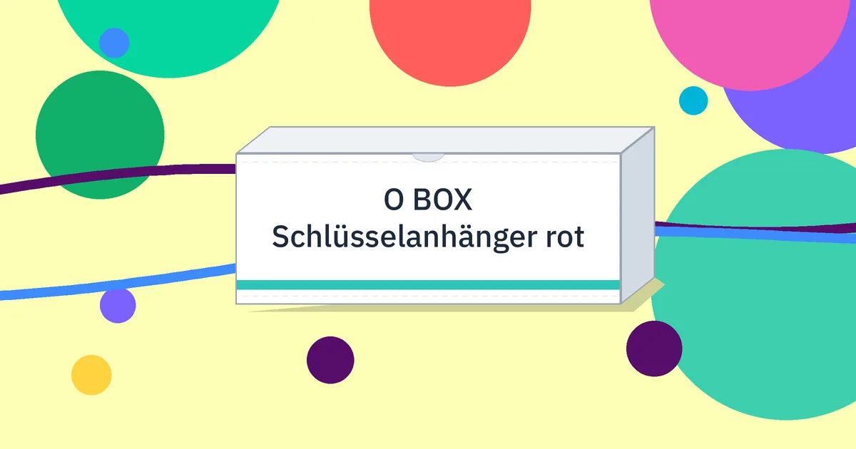 Symbolbild: Packung mit der Aufschrift O BOX Schlüsselanhänger rot (PZN 03051682) – Verfügbarkeit und Bezug in Apotheken in Frankfurt am Main