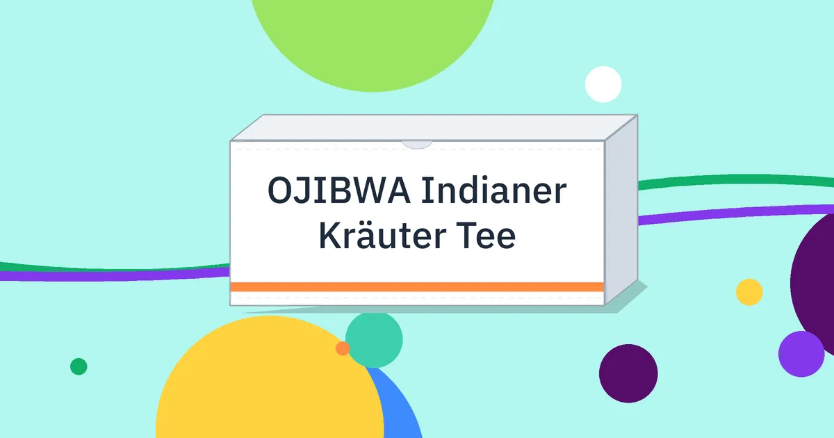 Symbolbild: Packung mit der Aufschrift OJIBWA Indianer Kräuter Tee (PZN 15242430) – Verfügbarkeit und Bezug in Apotheken in Frankfurt am Main