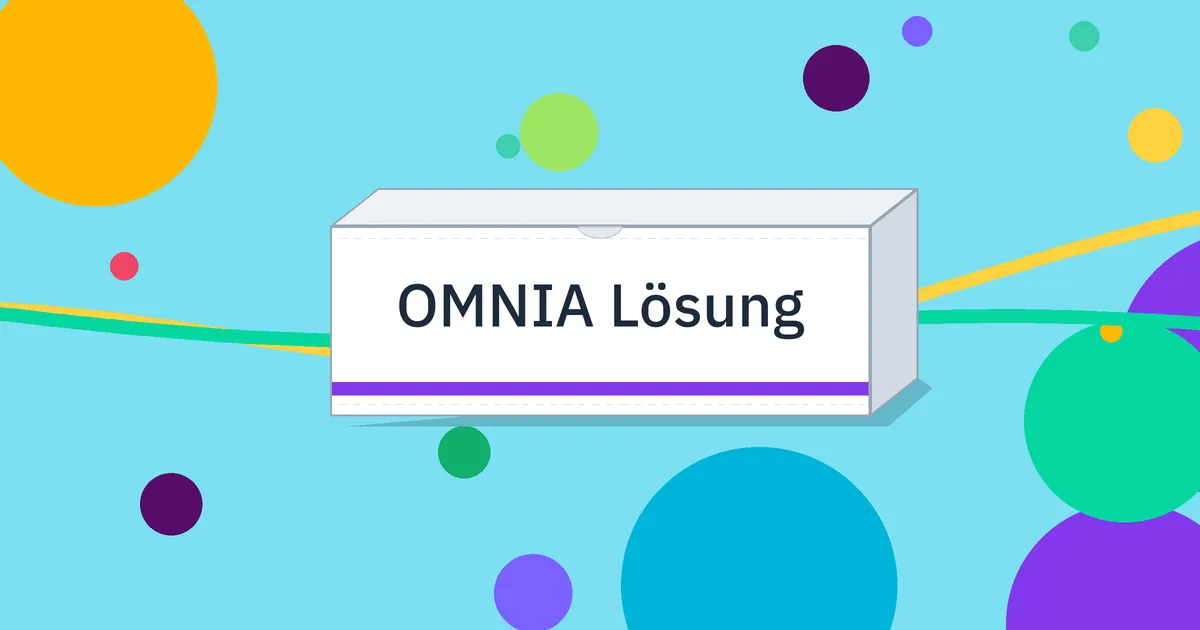 Symbolbild: Packung mit der Aufschrift OMNIA Lösung (PZN 05014834) – Verfügbarkeit und Bezug in Apotheken in Frankfurt am Main