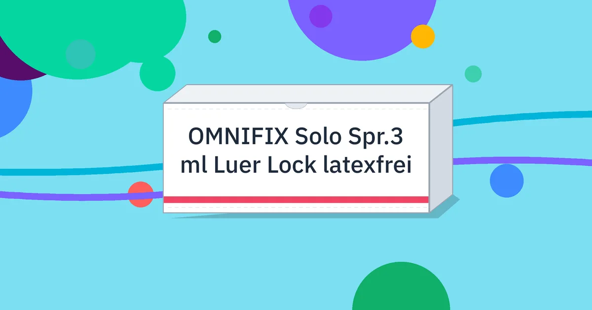 Symbolbild: Packung mit der Aufschrift OMNIFIX Solo Spr.3 ml Luer Lock latexfrei (PZN 15746202) – Verfügbarkeit und Bezug in Apotheken in Frankfurt am Main