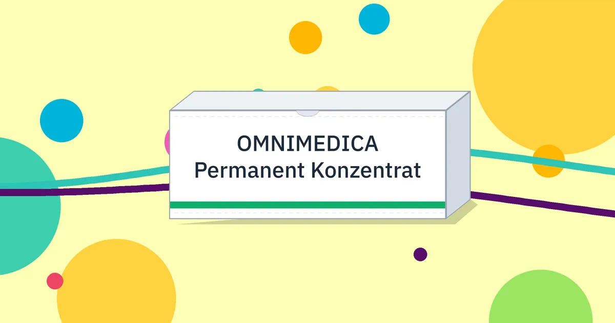 Symbolbild: Packung mit der Aufschrift OMNIMEDICA Permanent Konzentrat (PZN 19142872) – Verfügbarkeit und Bezug in Apotheken in Frankfurt am Main