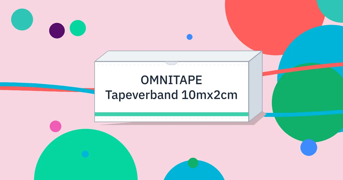 Symbolbild: Packung mit der Aufschrift OMNITAPE Tapeverband 10mx2cm (PZN 00696467) – Verfügbarkeit und Bezug in Apotheken in Frankfurt am Main