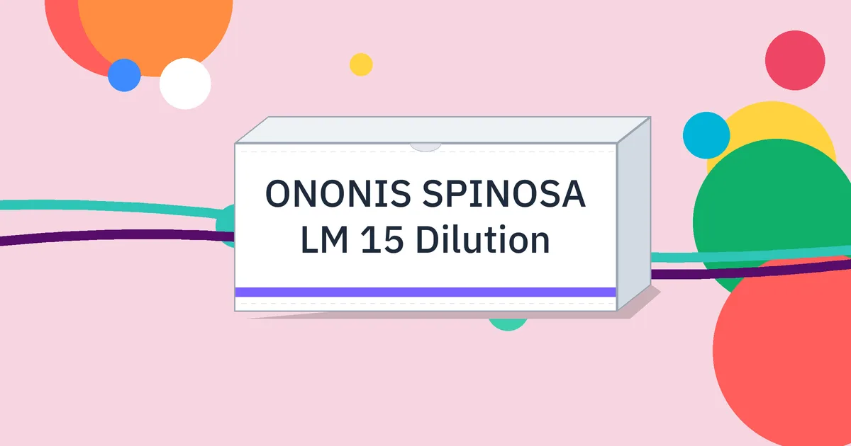 Symbolbild: Packung mit der Aufschrift ONONIS SPINOSA LM 15 Dilution (PZN 13625718) – Verfügbarkeit und Bezug in Apotheken in Frankfurt am Main